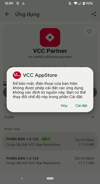 Hướng dẫn cài đặt VCC App Store